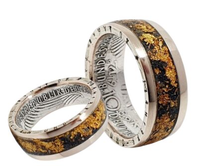 Silberringe & Partnerringe mit 24K Blattgold | Personalisierte Gravur ...